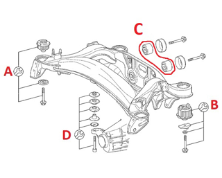 NeedsWings Performance Products. Rear Subframe Mounts